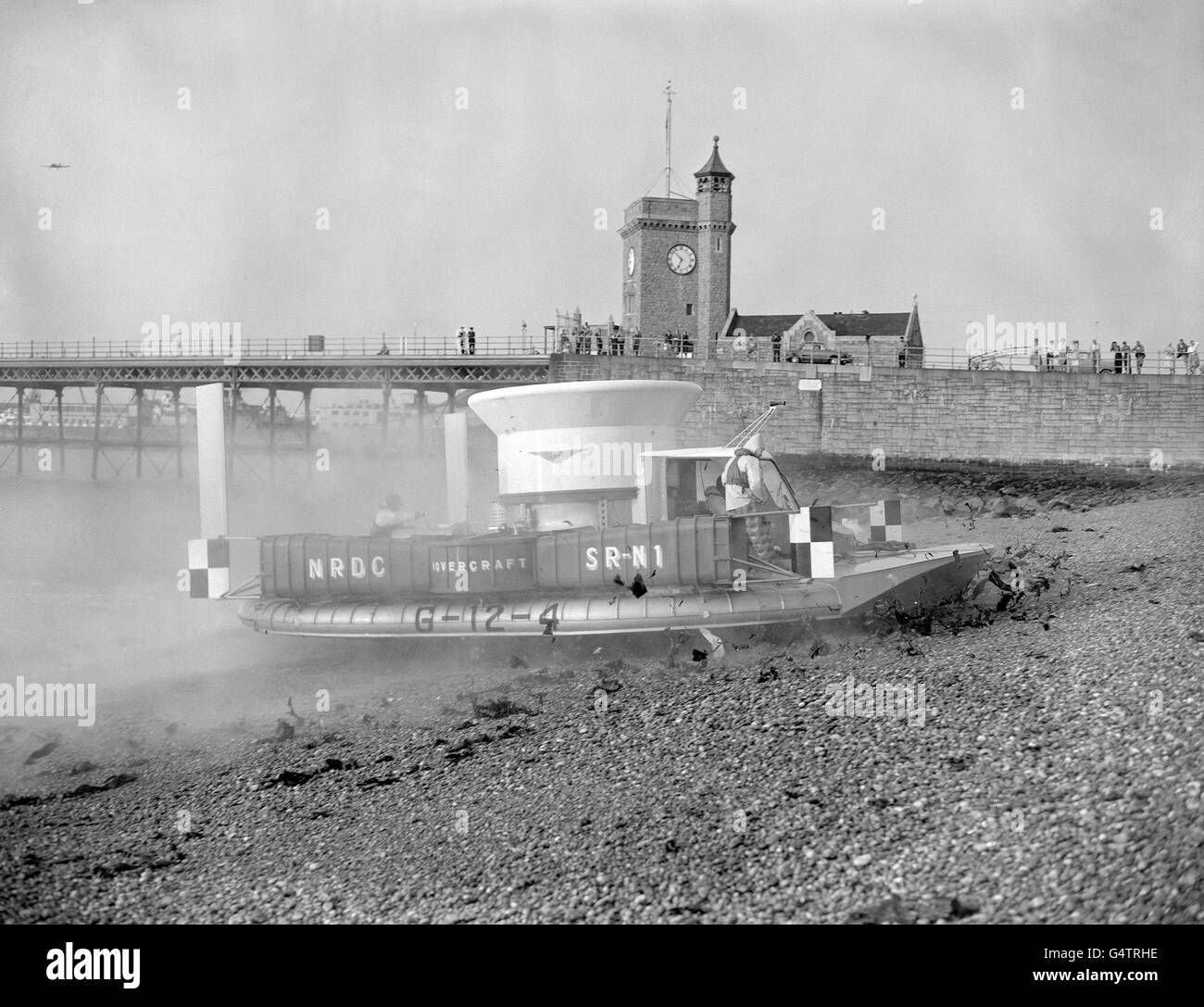 Lieutenant-Commander Peter Lamb brings the Saunders Roe Hovercraft ...