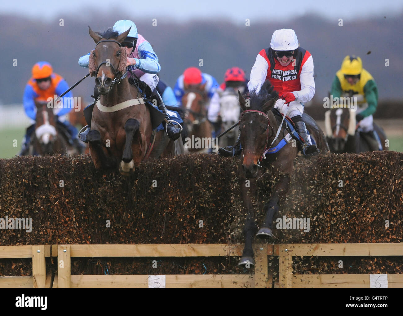 Horse racing national hunt raceday doncaster racecourse hi-res stock ...