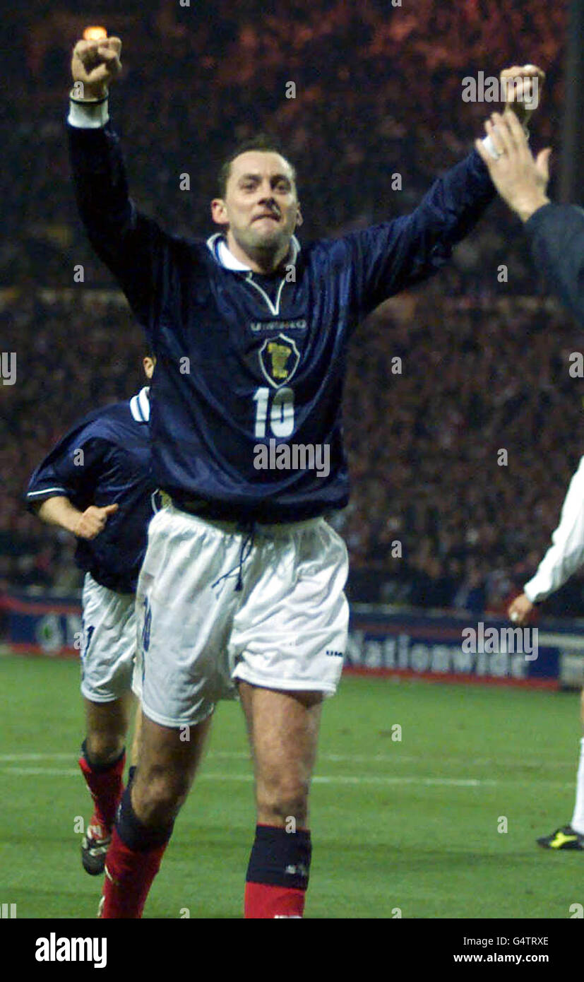 Scotland's Don Hutchison celebrates after scoring during the Euro 2000 ...