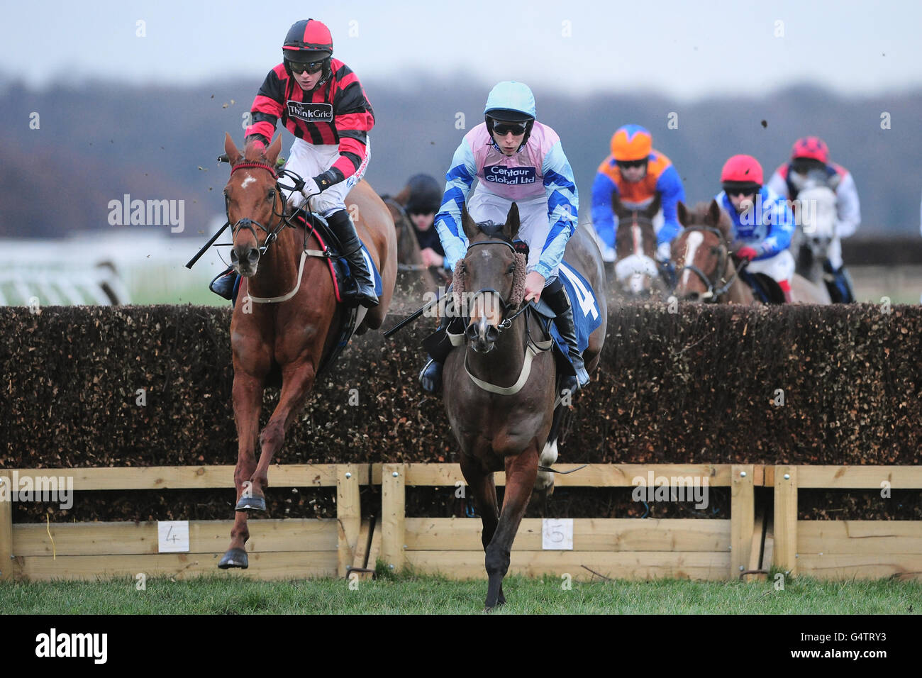 Horse racing national hunt raceday doncaster racecourse hi-res stock ...