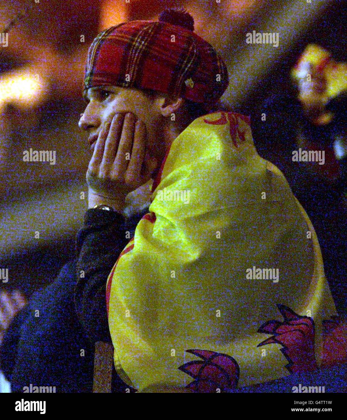 SOCCER/ Scotland fan dejected Stock Photo - Alamy