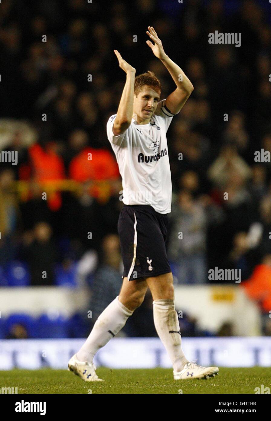 Tottenham Hotspur's Michael Dawson celebrates victory after the match ...