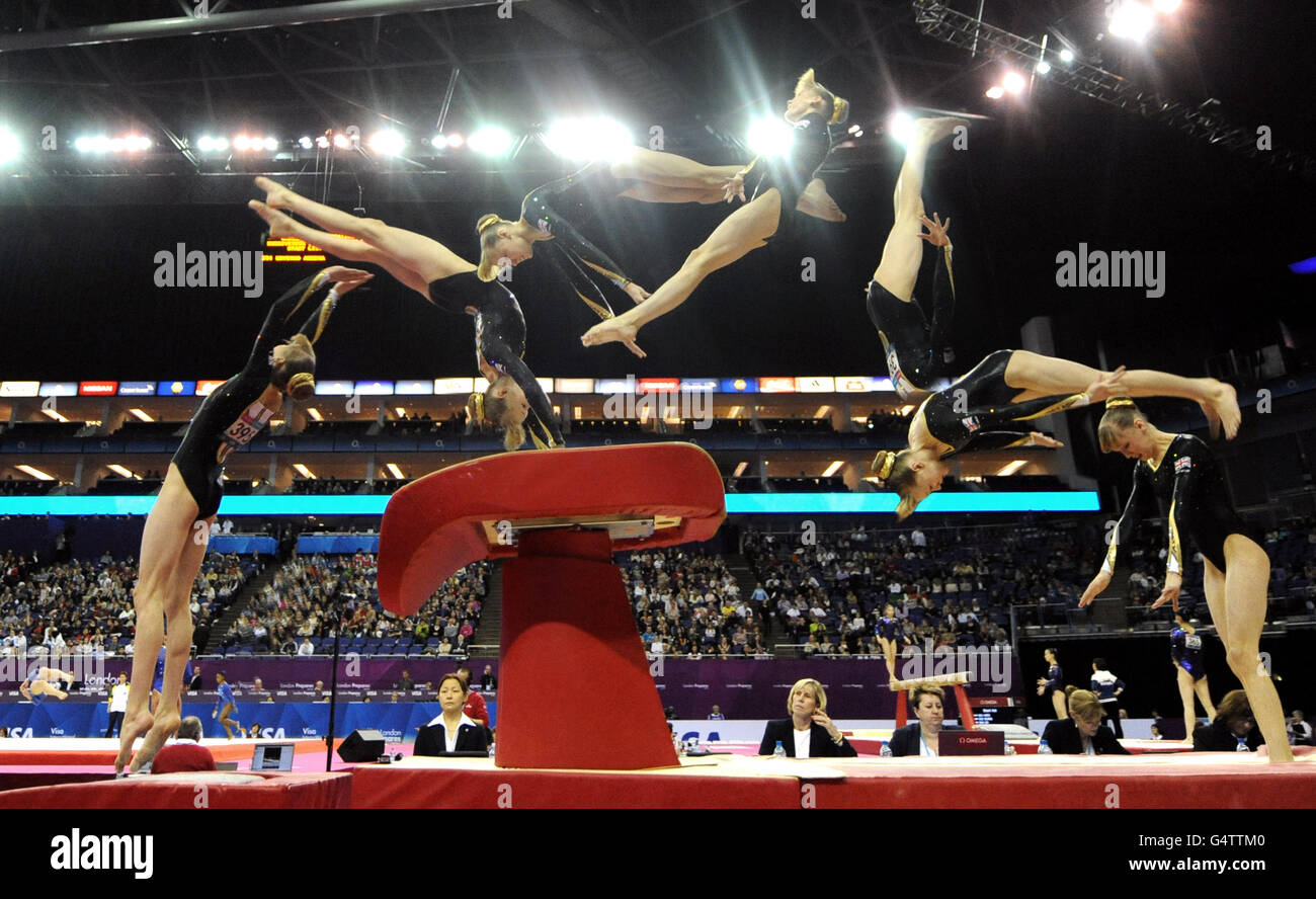 Great Britain's Rebecca Tunney competes on the vault during the Visa ...