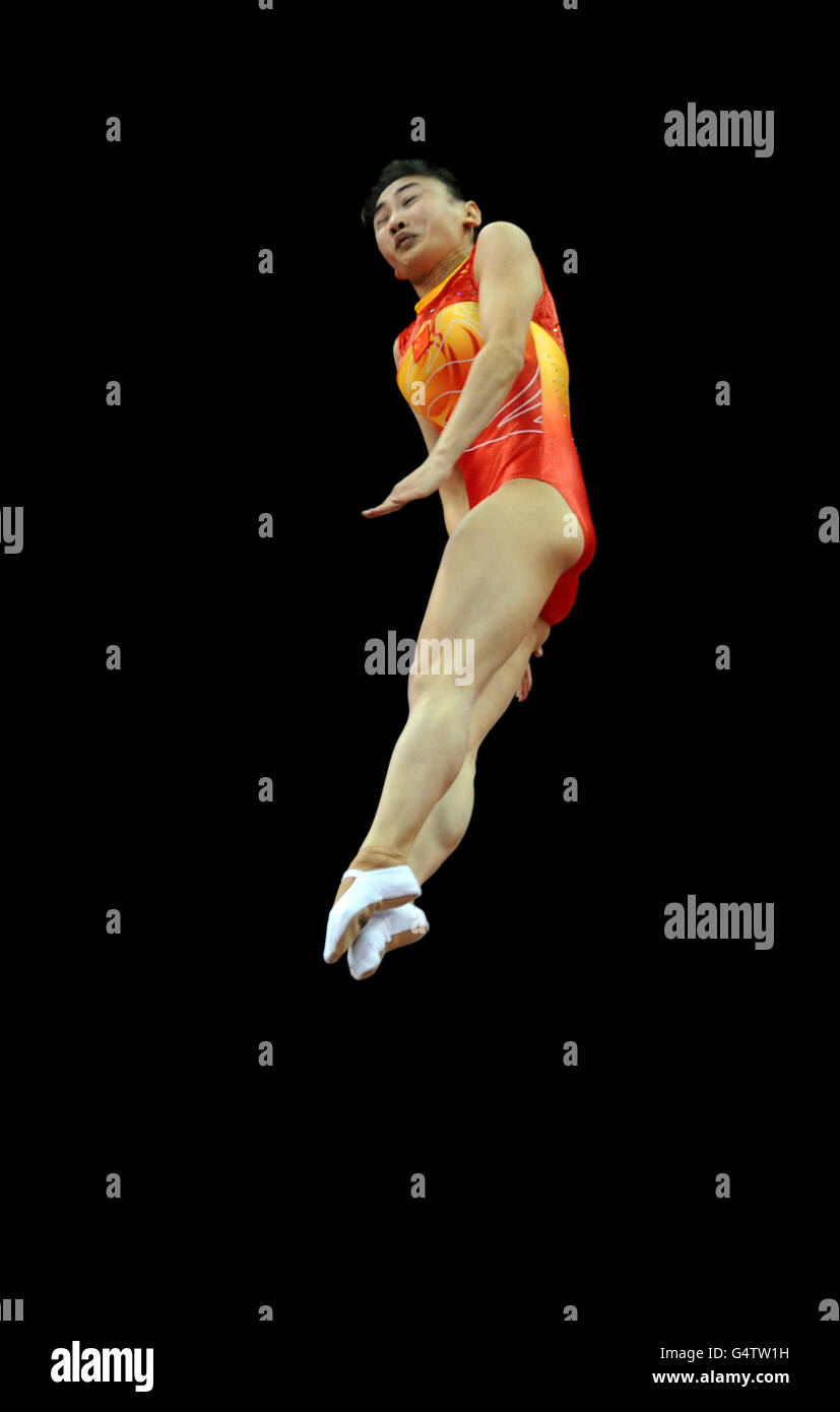 China's He Wenna competes on the Trampoline during the Visa Artistic ...