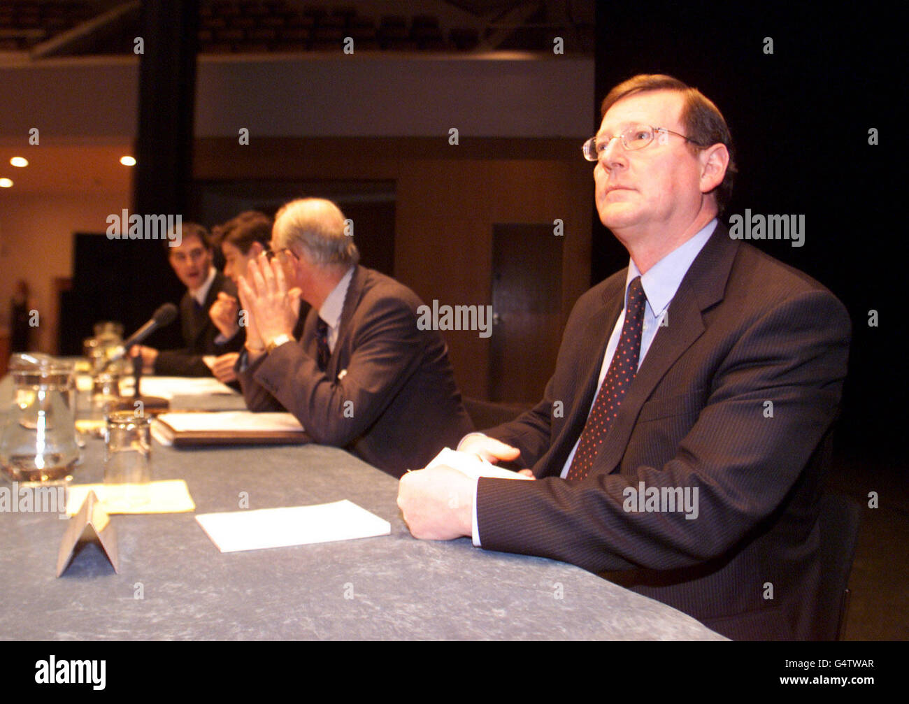 David Trimble, Leader of the Ulster Unionist Party, on stage at the ...
