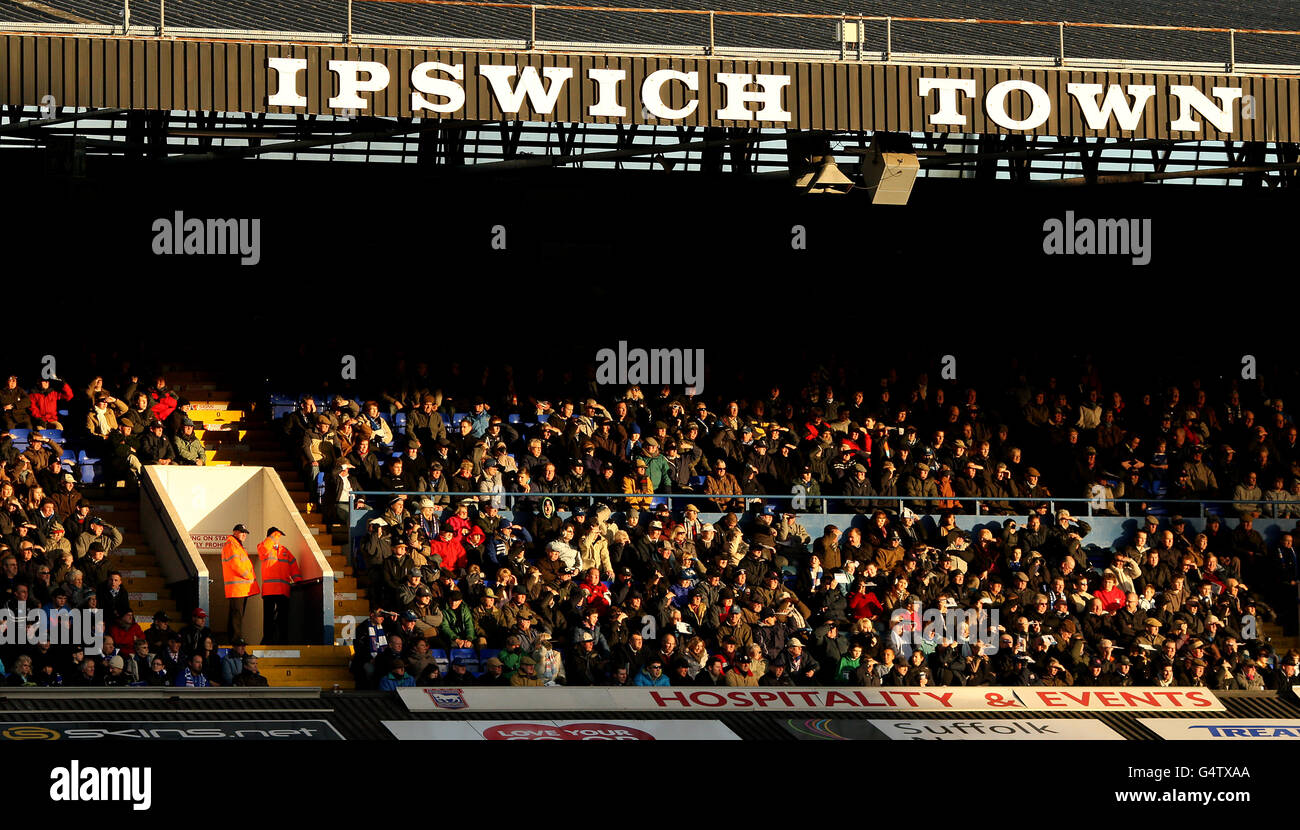 A general view of Portman Road as Ipswich Town fans watch the action ...
