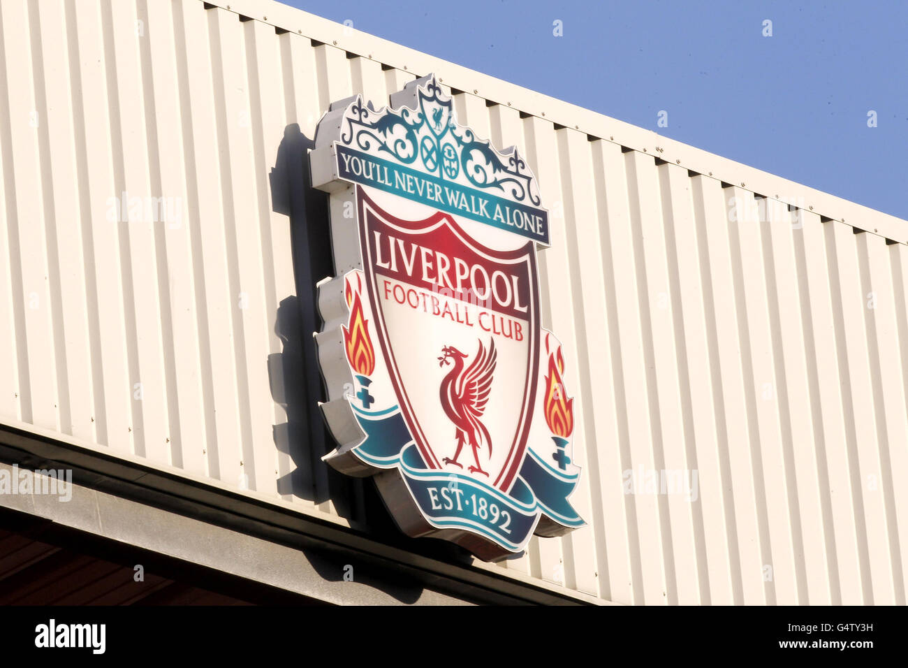 Anfield liverpool badge hi-res stock photography and images - Alamy