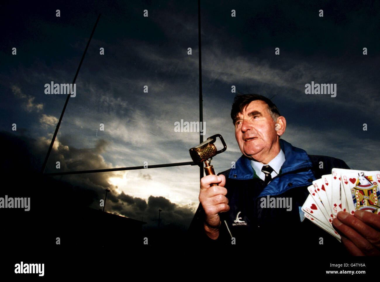 Rugby commentator Bill McLaren at Mansfield Park, home to Hawick RFC ...