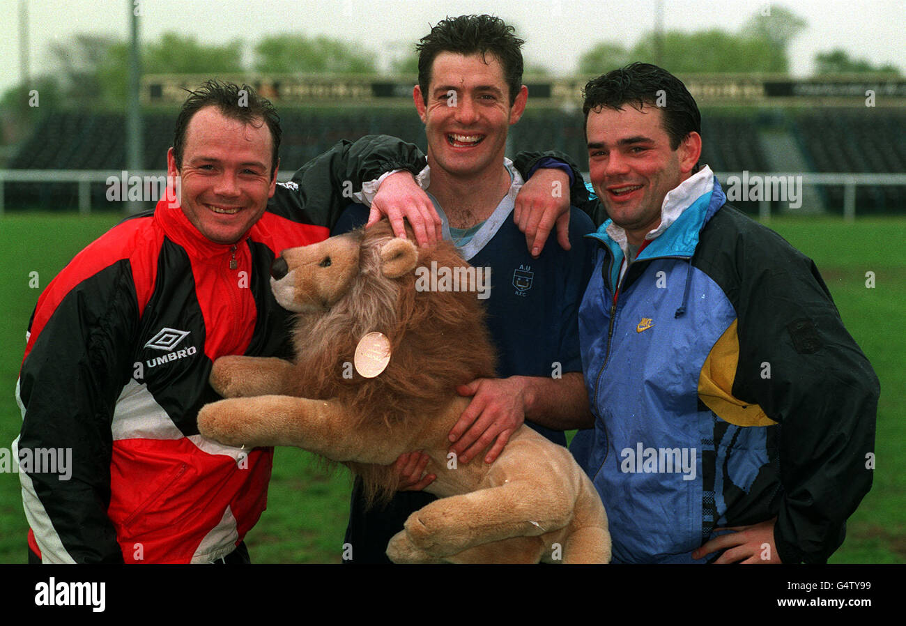 Members of the British Lions, Welsh Captain Leuan Evans (L), Scottish ...