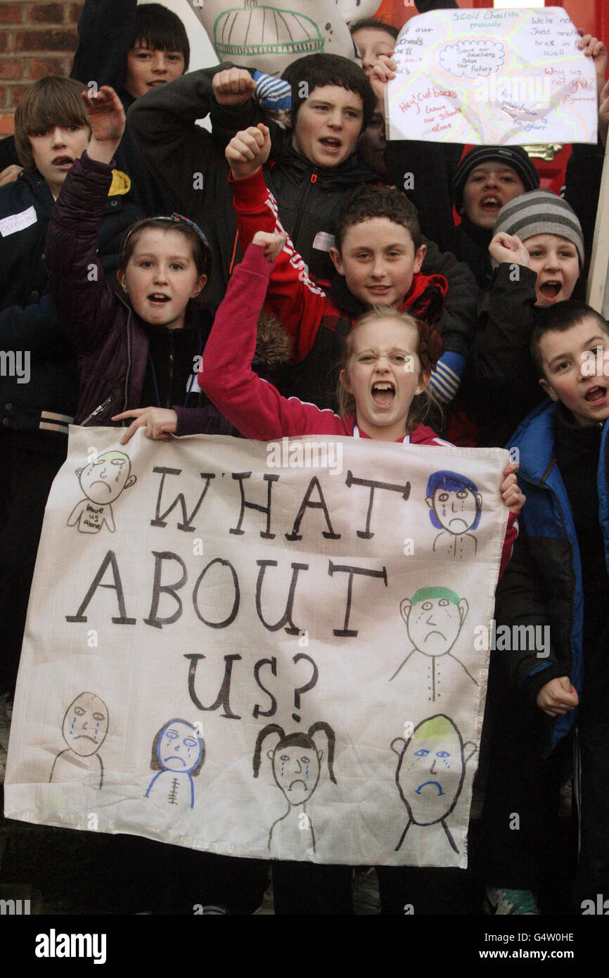 Some of the thousands of school children from Dublin's disadvantaged ...