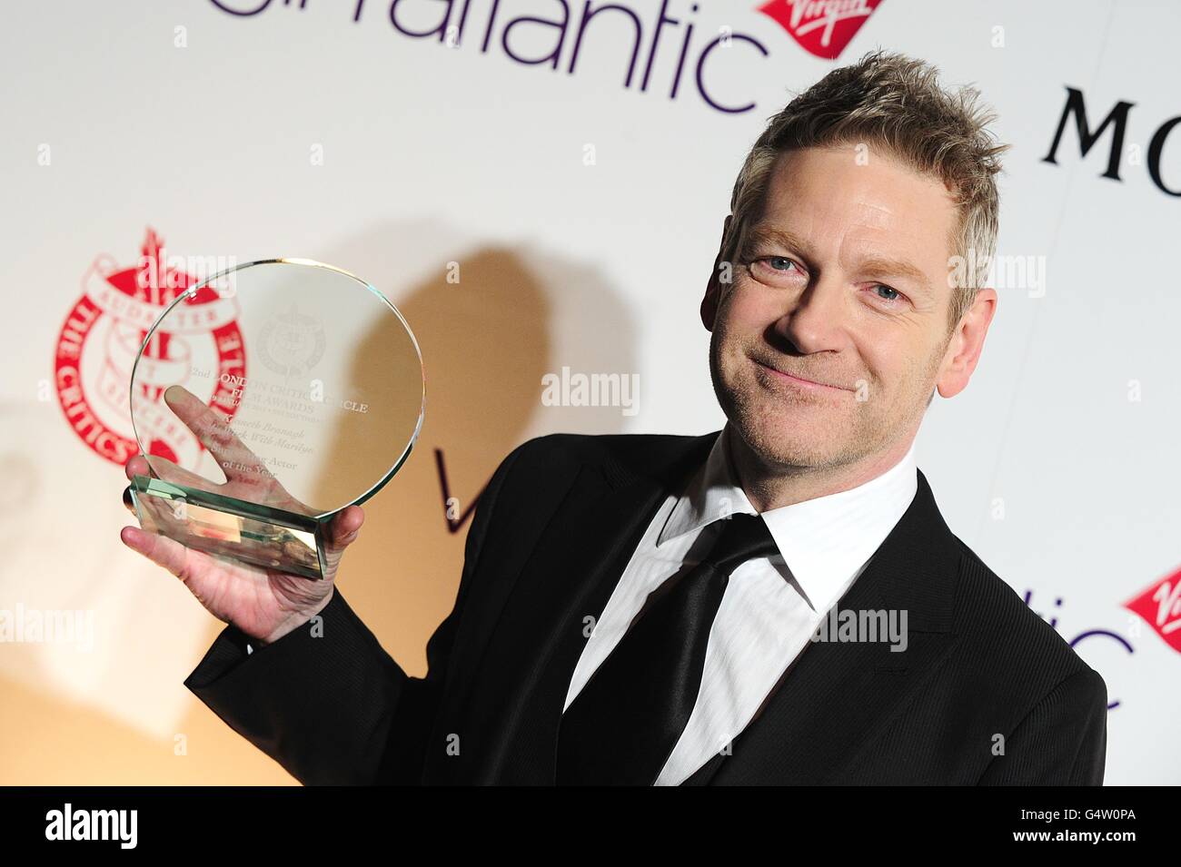 Kenneth Branagh with the award for Best Supporting Actor, at the 2012 ...