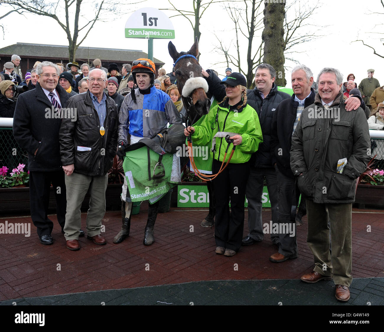 The winning connections of Reindeer Dippin including jockey Jason ...