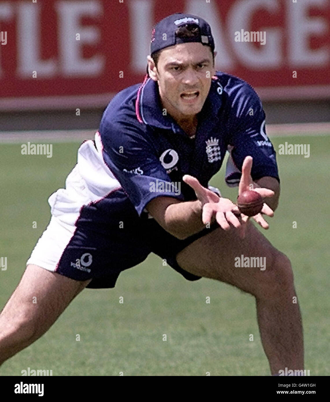 England's Mark Ramprakash fields the ball during practice, at the ...