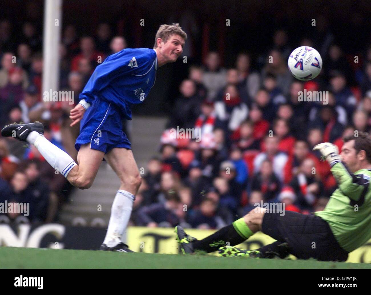 Sport football action kicking scoring paul jones hi-res stock ...