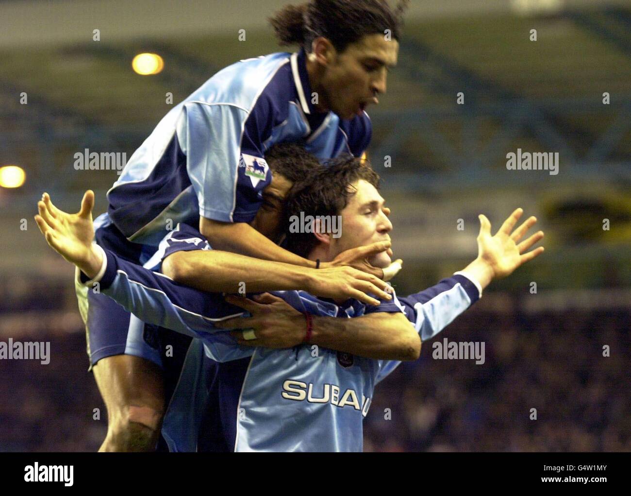Coventry City's Robbie Keane celebrates scoring his side's third goal ...