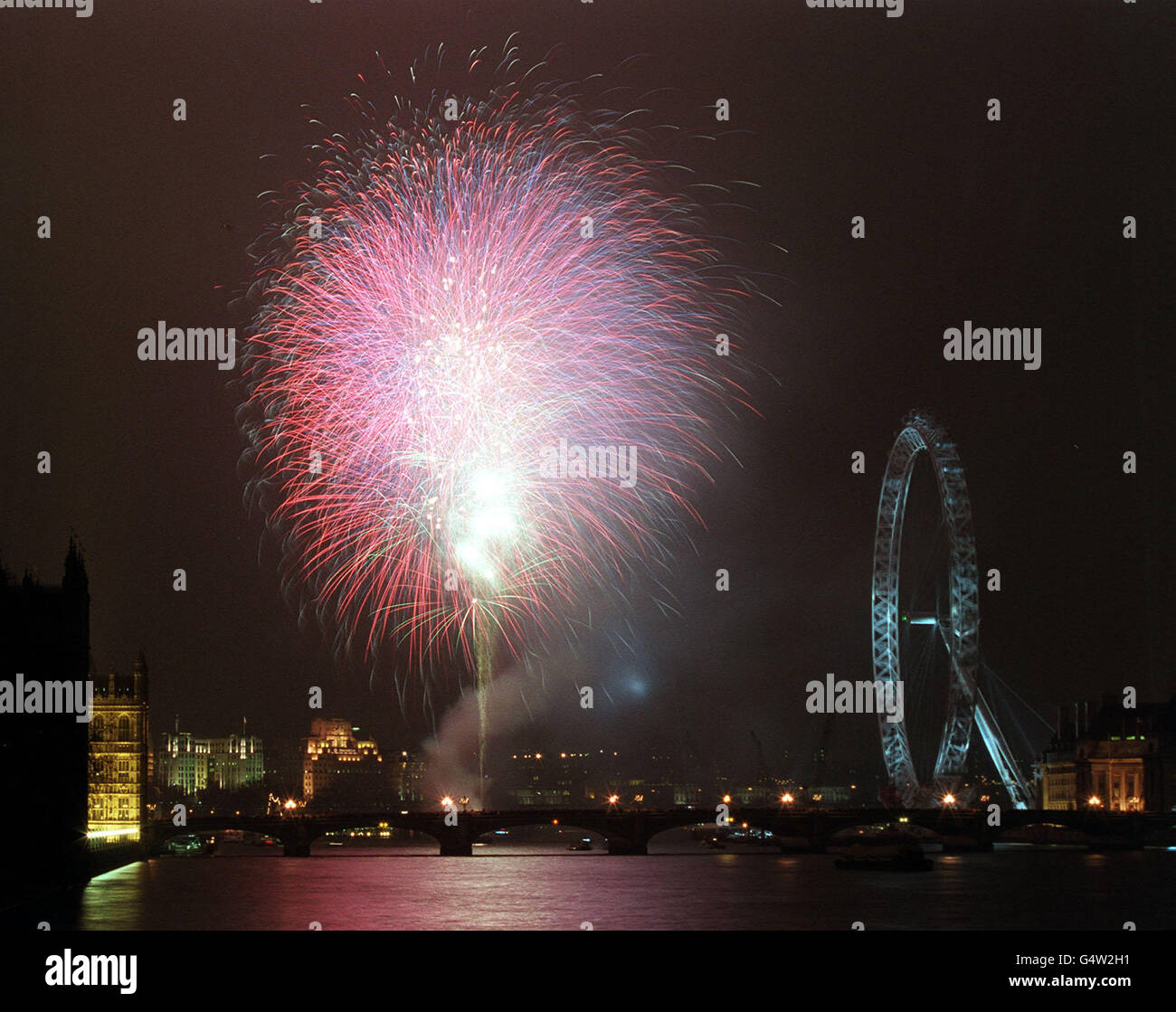 MILLENNIUM Wheel / Fireworks Stock Photo - Alamy