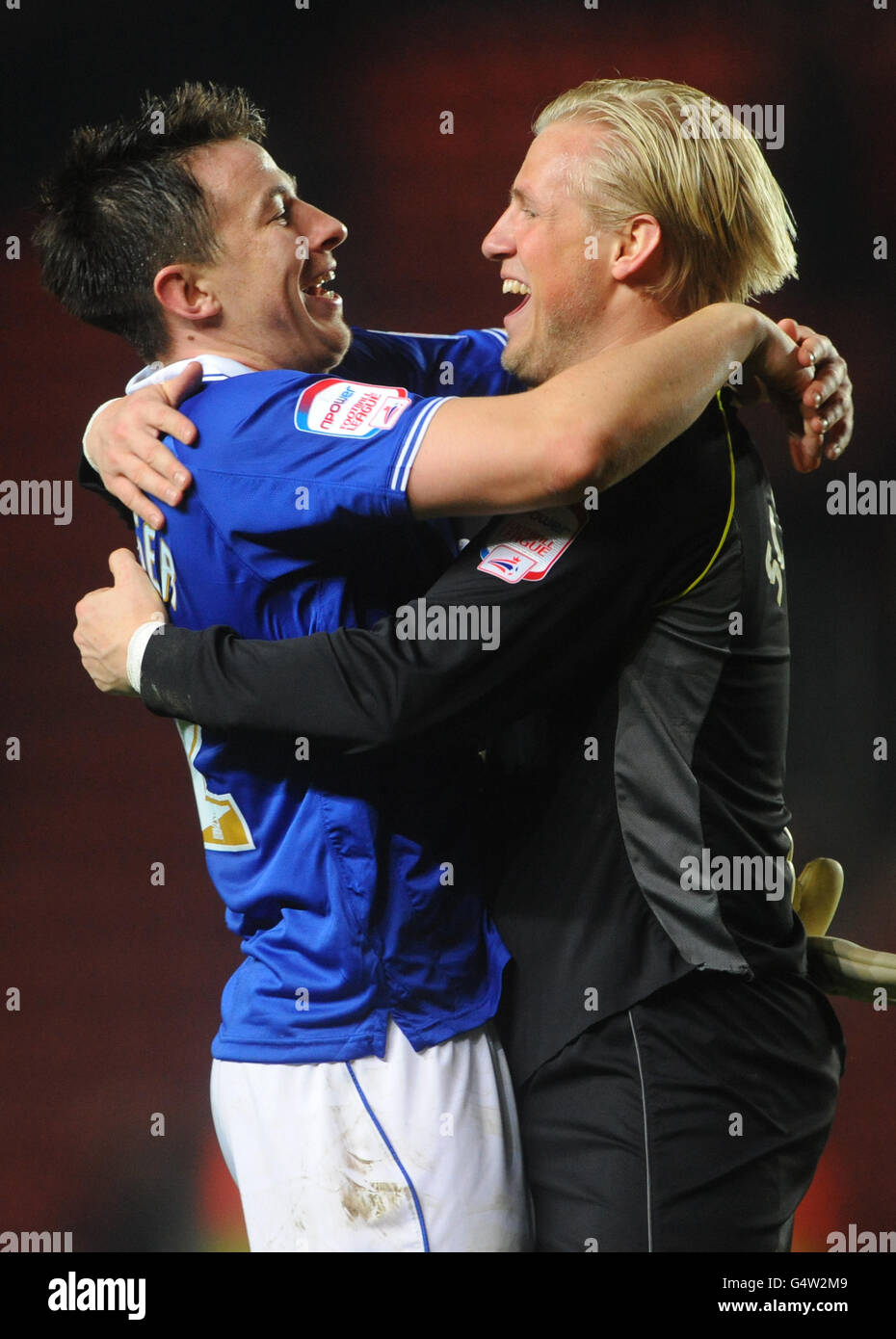 Leicester City's Sean St. Ledger (left) and goalkeeper Kasper ...