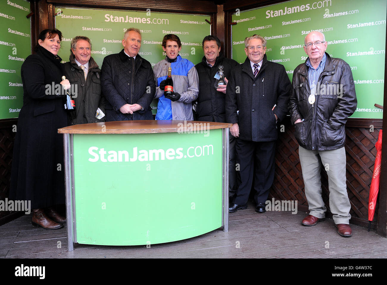 The winning connections of Reindeer Dippin including jockey Jason ...