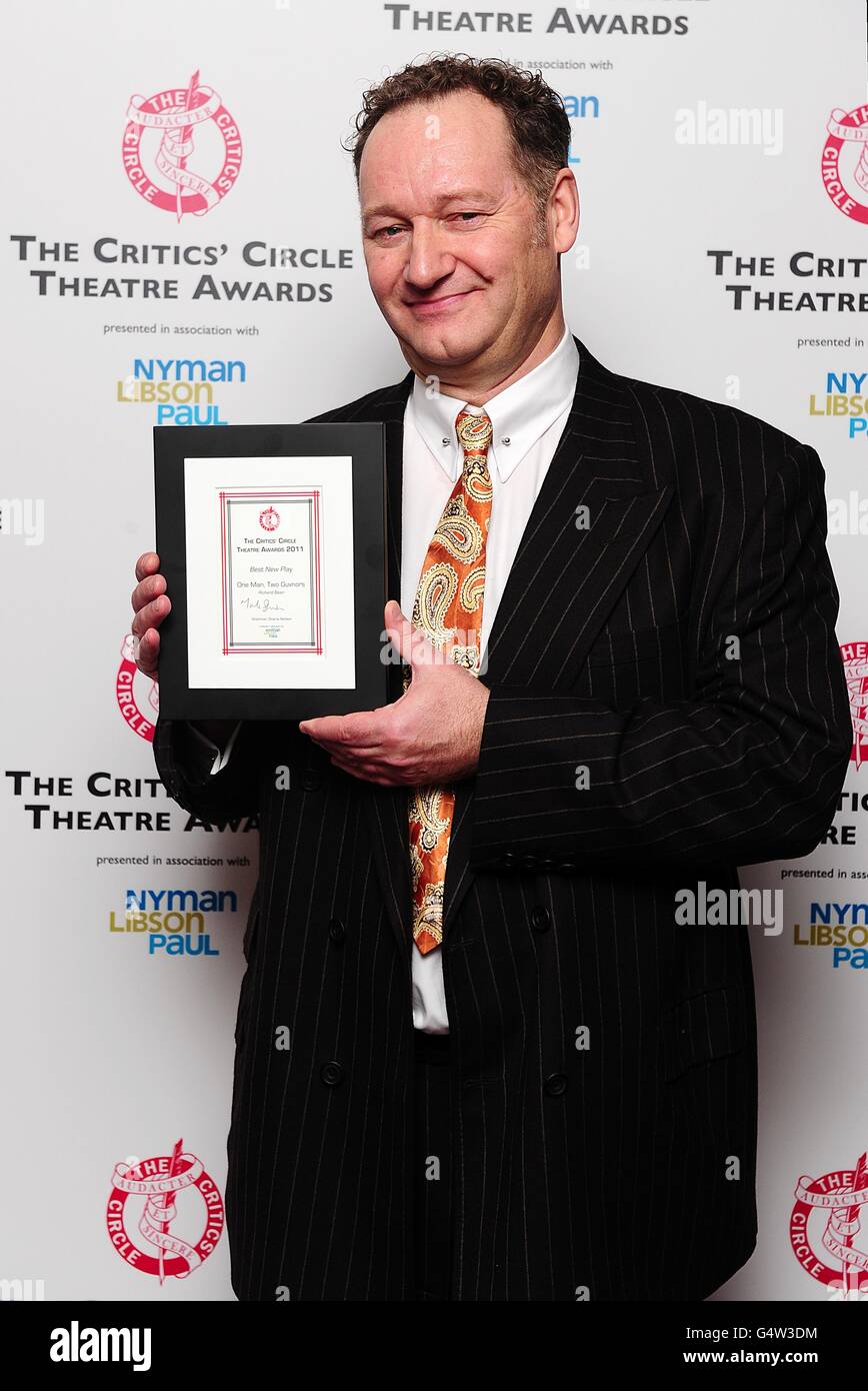 Richard Bean with the Best New Play award for One Man, Two Guvnors, at ...