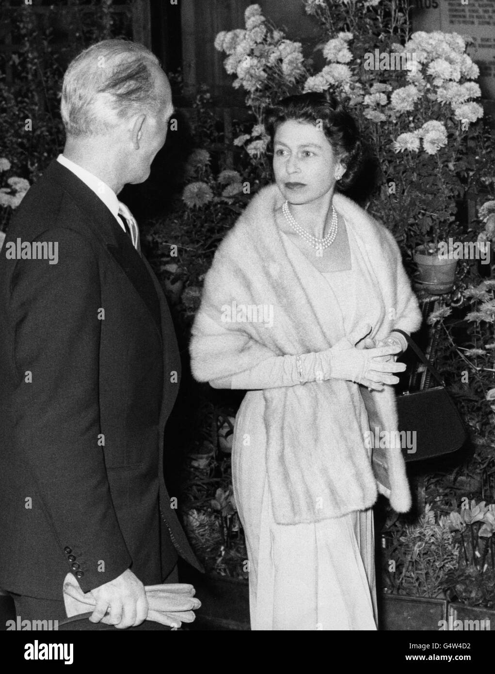 Queen Elizabeth II, at Euston Station, London, when she left for Barrow ...