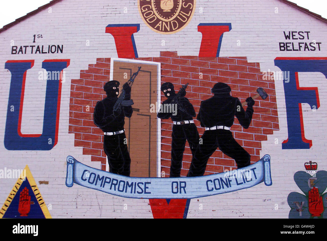 Photo of an Ulster Volunteer Force (UVF) mural . It is believed that ...