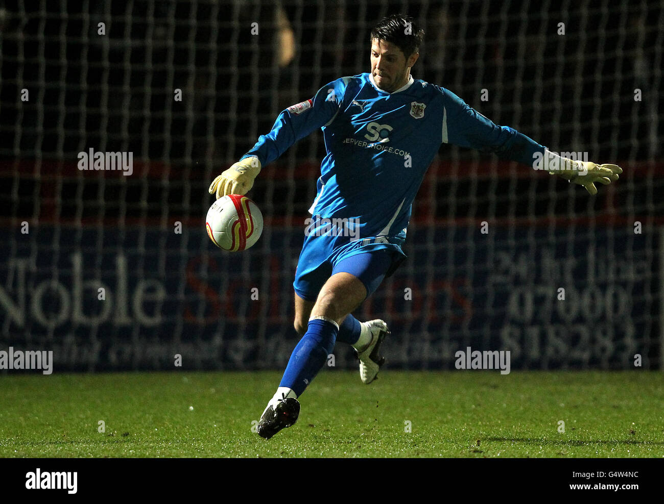 Stevenage goalkeeper chris day in action hi-res stock photography and ...