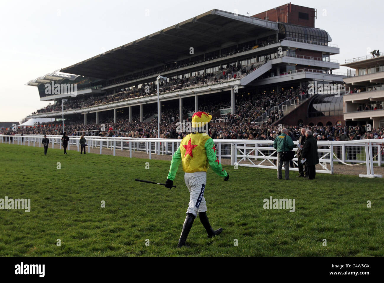 Jockey Ruby Walsh makes his way in after falling on That'lldoboy in ...