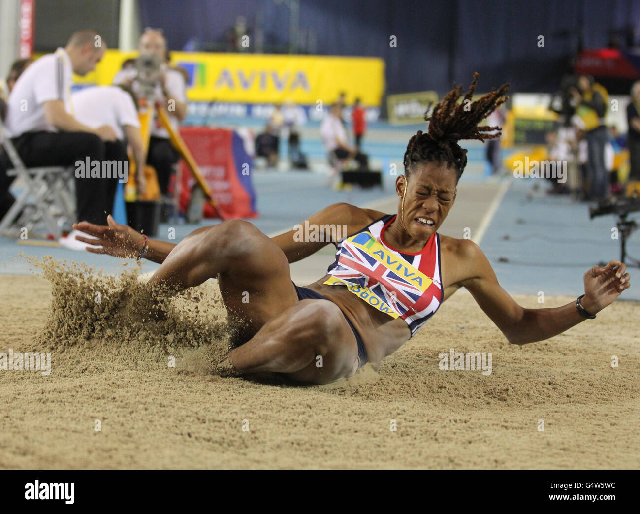 Great Britain's Shara Proctor in action during the women's long jump ...