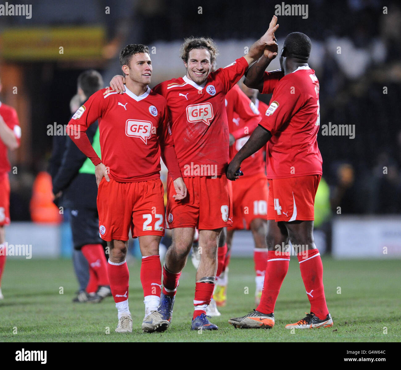 Crawley Town's (left to right) Scott Neilson, Sergio Torres and Pablo ...