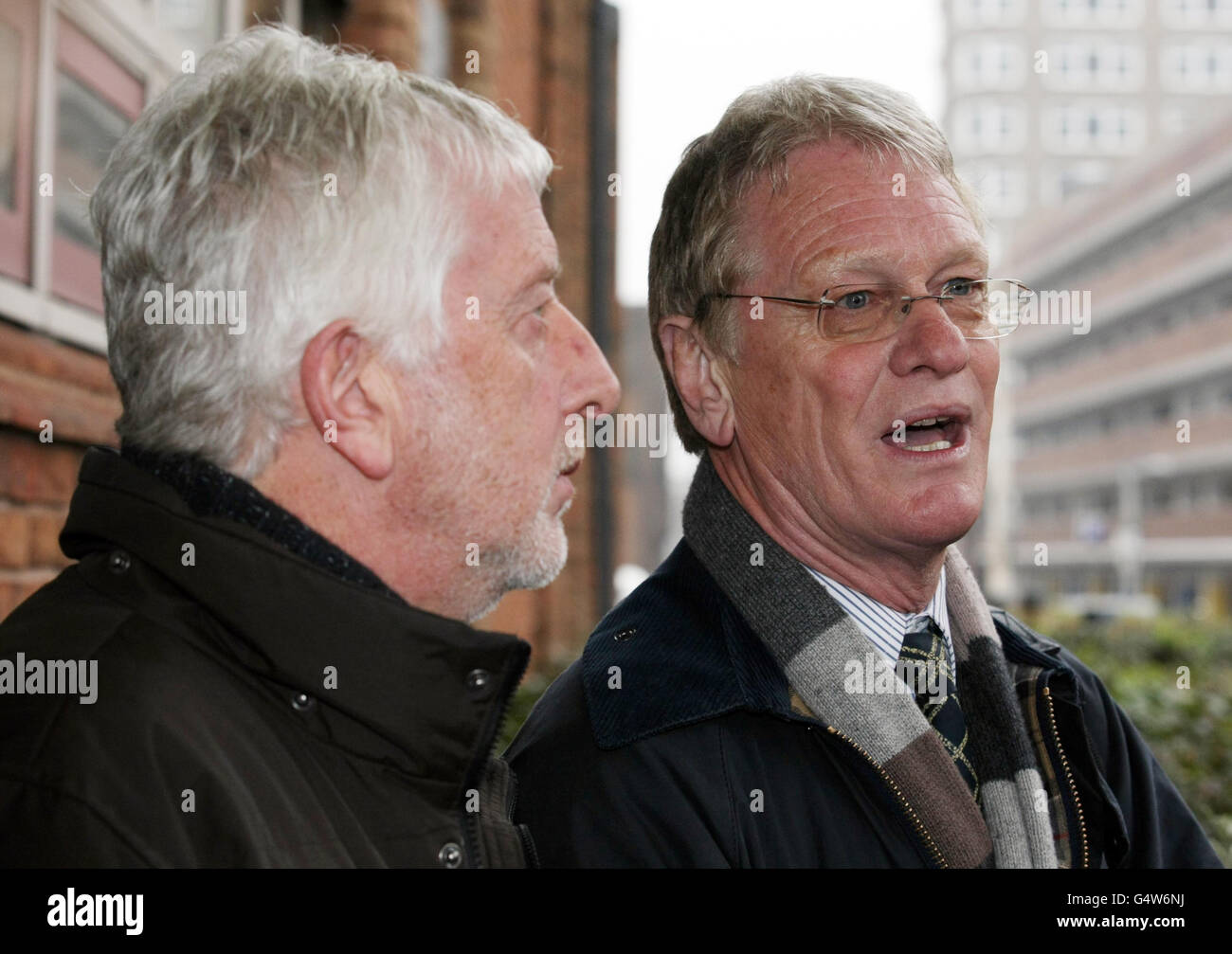 Reg Thompson, father of Charlotte Thompson (left), and Chris Bazlinton ...