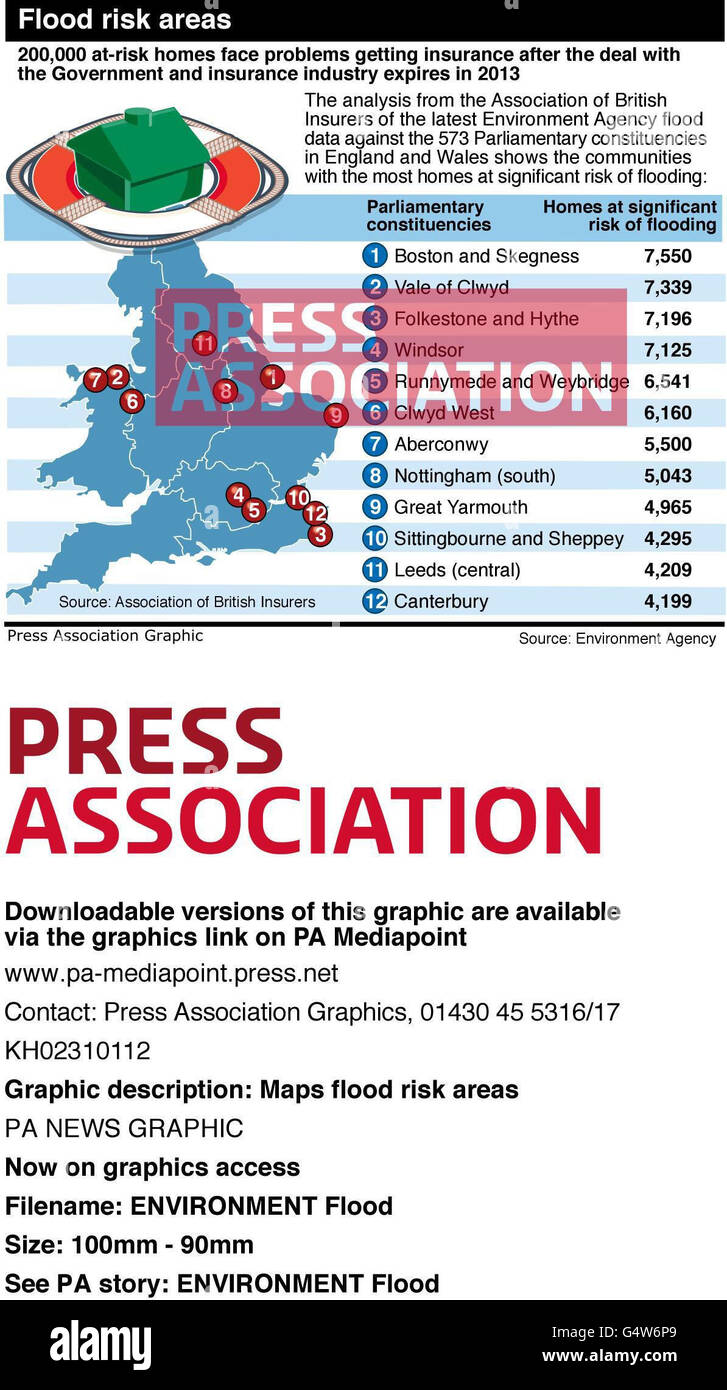 ENVIRONMENT Floods. Maps flood risk areas Stock Photo - Alamy