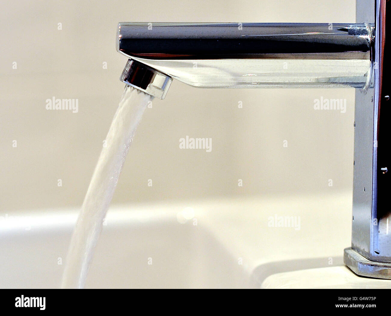 A generic view water running domestic water tap hi-res stock ...