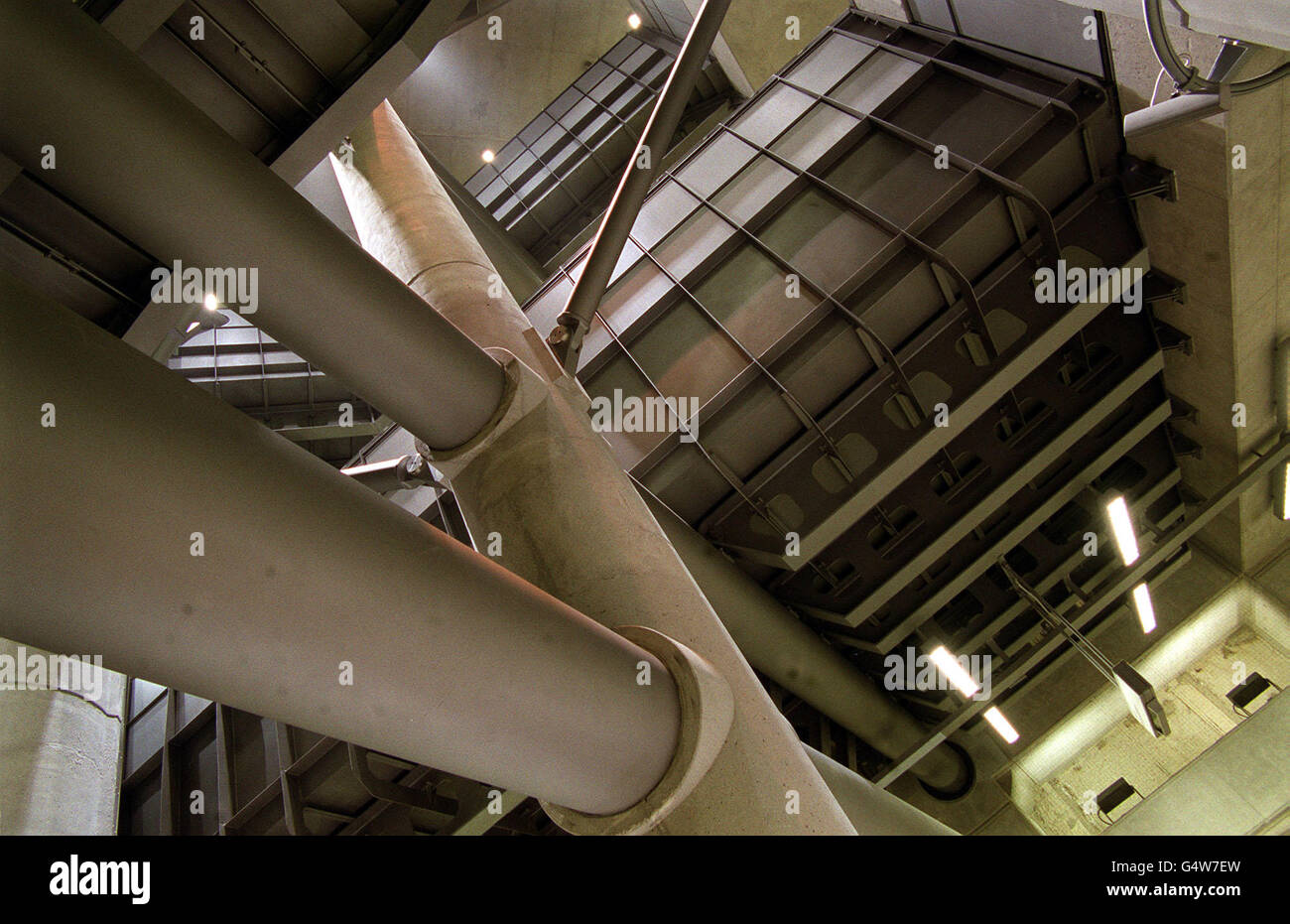 Travel transport london underground tube shot from below pillars hi-res ...