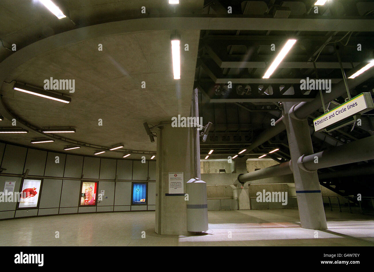 Advertising panels district cirle lines information sign beneath the ...