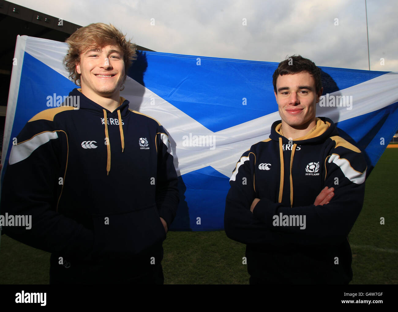 Scotland's David Denton and Lee Jones (Right) during the team ...