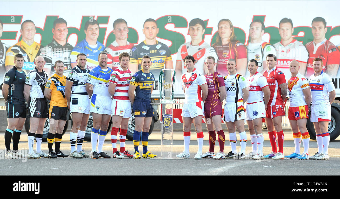 Stobart Super League team captains (left to right) London Broncos' Tony ...