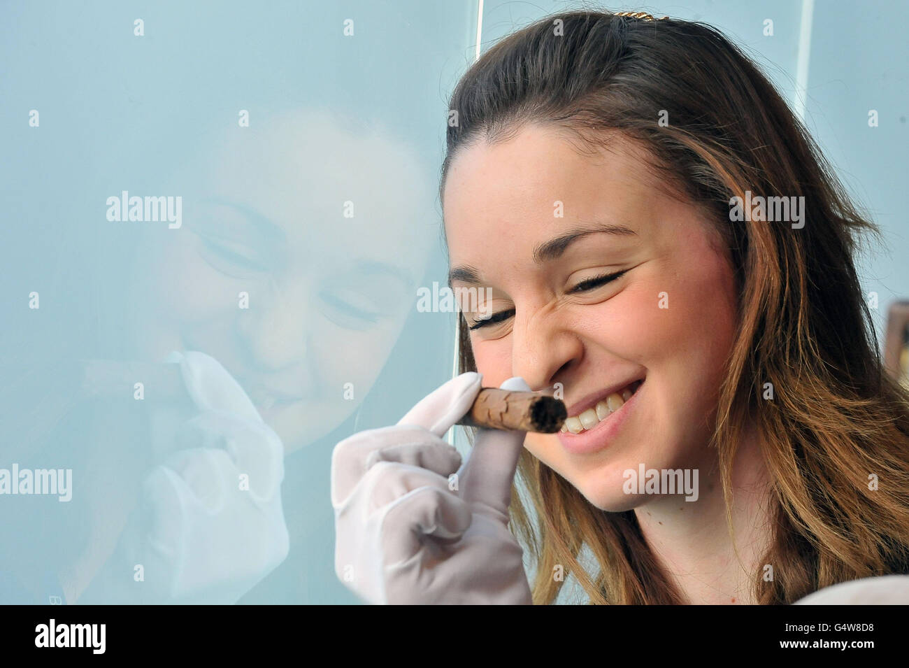 Victoria Livesey holds one of Winston Churchill's half smoked Cuban ...