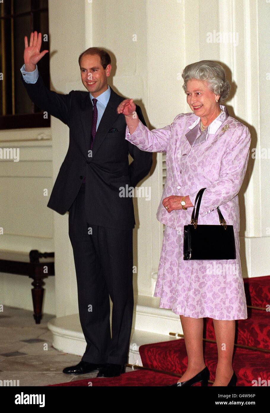 HM Queen Elizabeth II with her son the Earl of Wessex during a private ...