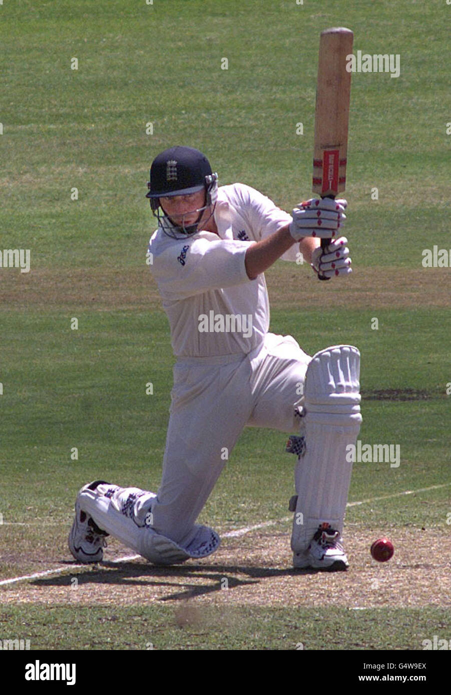 Cricket/Atherton 4 runs Stock Photo - Alamy