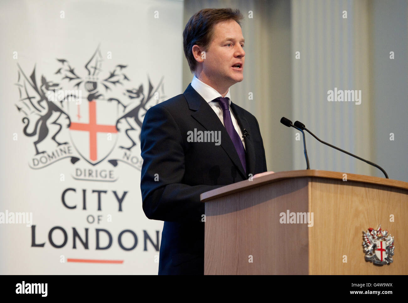 Nick Clegg at The Mansion House Stock Photo - Alamy