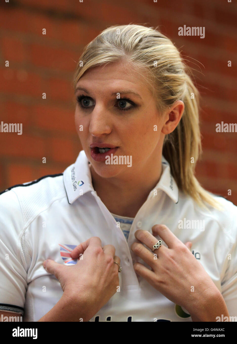 Rebecca adlington during a photo shoot at virgin active hi-res stock ...