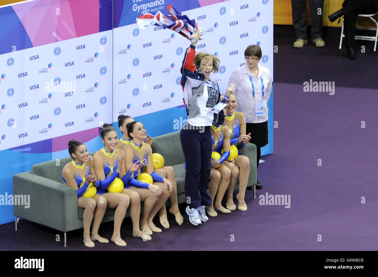 Great Britain's coach Sarah Binding celebrates following their ...