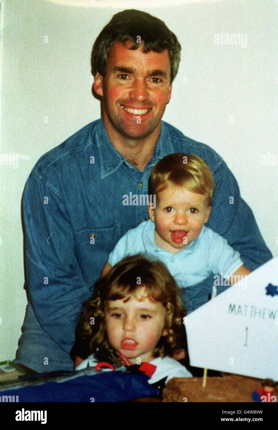Undated collect of William Cracknell, 39, with his children Matthew ...
