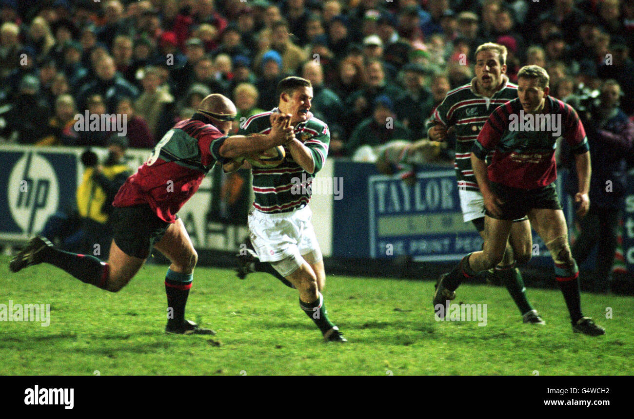 During their european cup clash at leicester hi-res stock photography ...