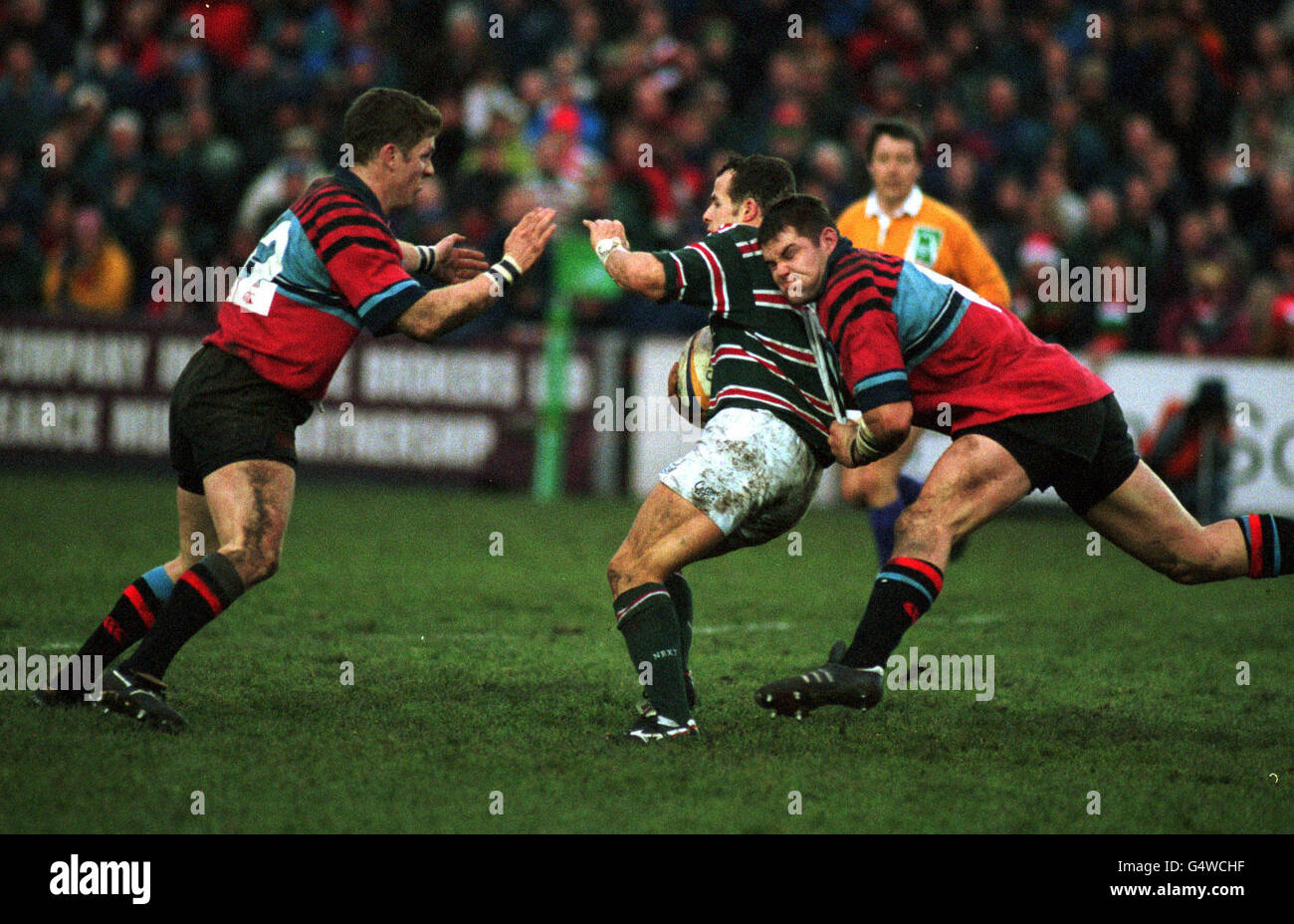 During their european cup clash at leicester hi-res stock photography ...