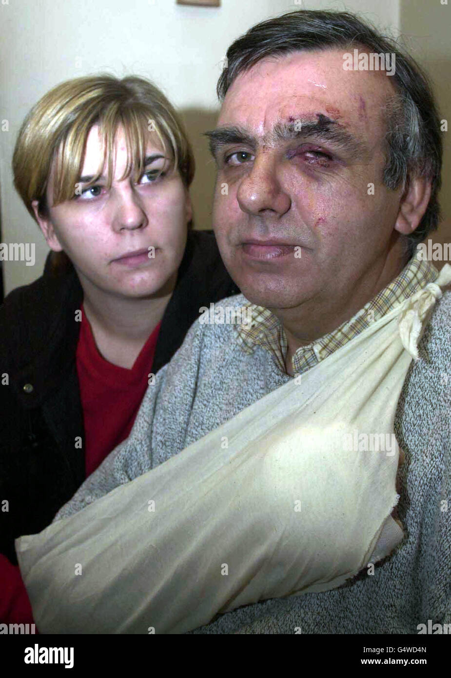 Phone box attack Stephen Parr Stock Photo - Alamy