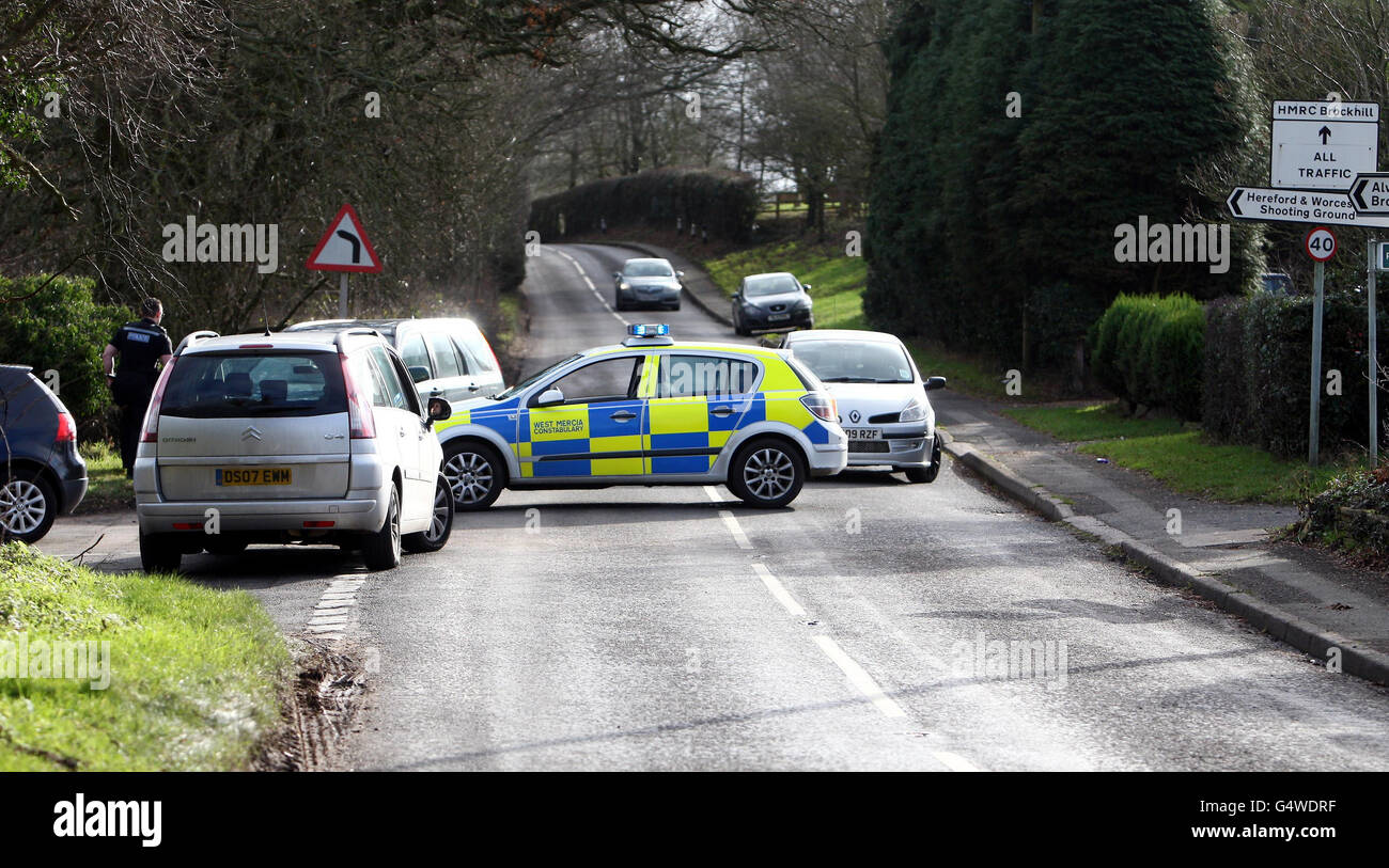 Police block the roads leading to Hewell Grange Prison in Redditch ...