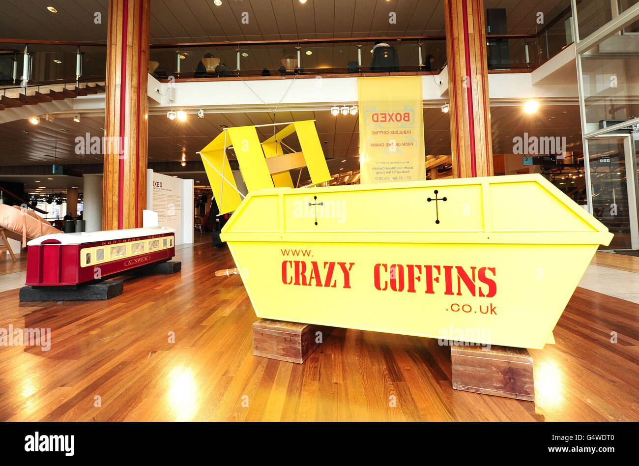 An Orient Express shaped coffin, commissioned by Brian Holdern and a ...