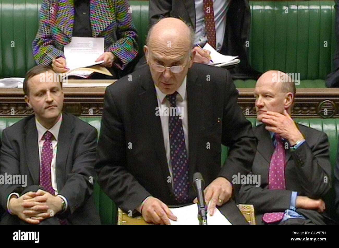 Business Secretary Vince Cable speaks in the House of Commons, London ...