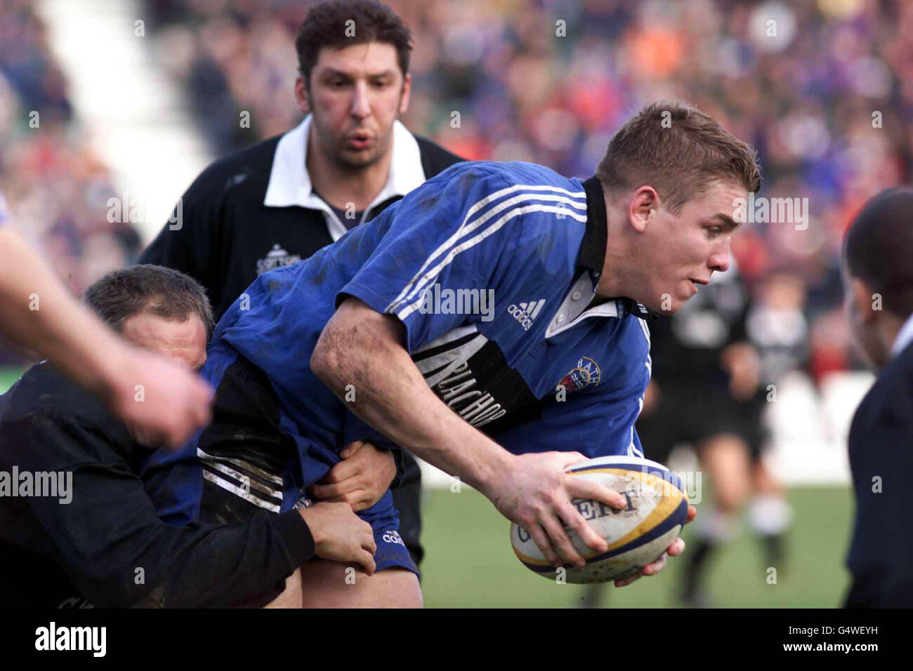 Tackling action holding ball sport rugby union dan lyle hi-res stock ...